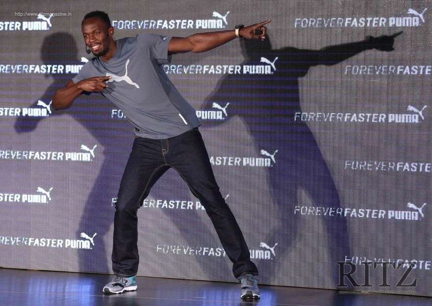 Jamaican Olympic Champion sprinter Usain Bolt press conference at ITC ...