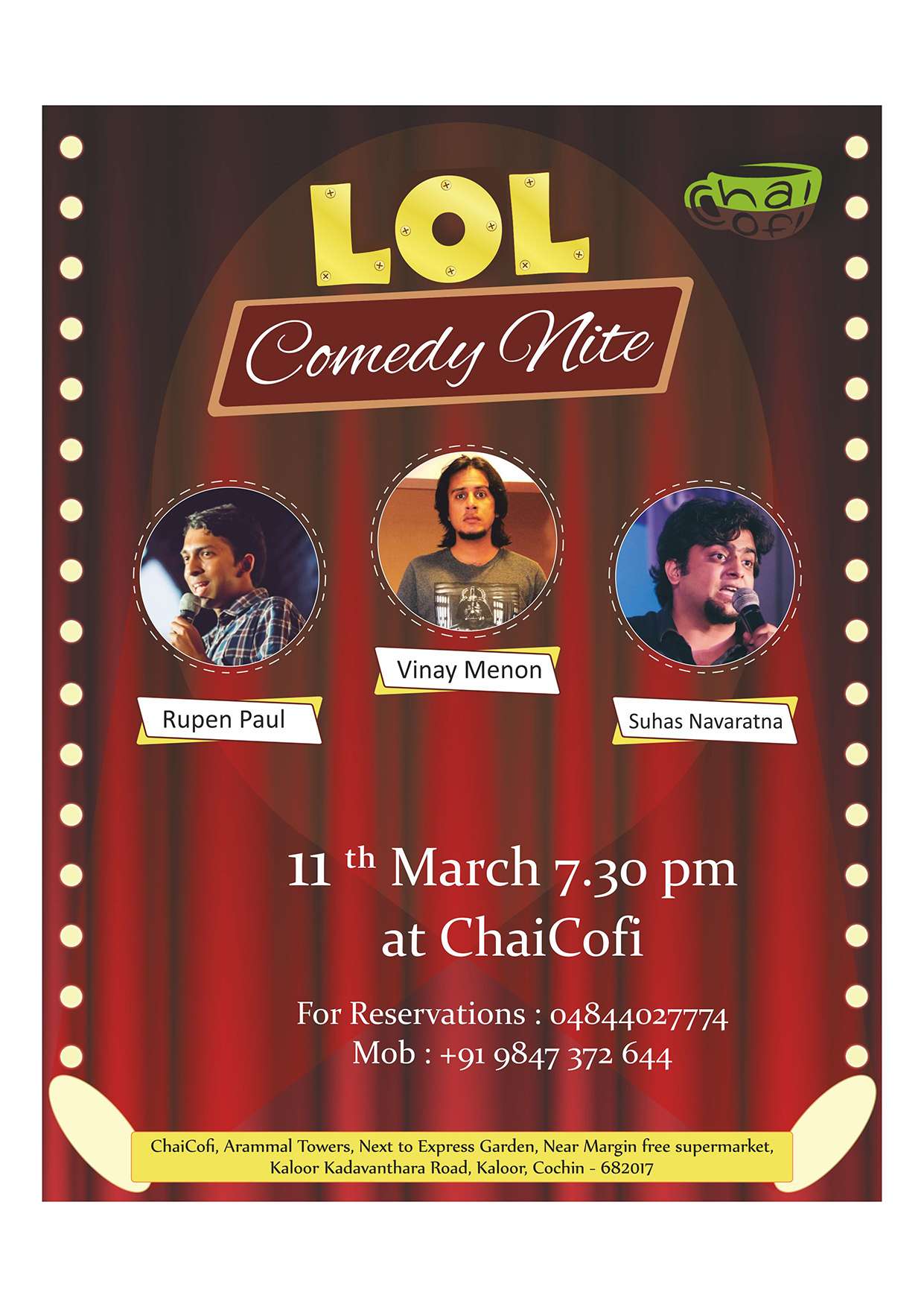 It’s the Lol Comedy Nite At Chaicofi This Evening! | RITZ