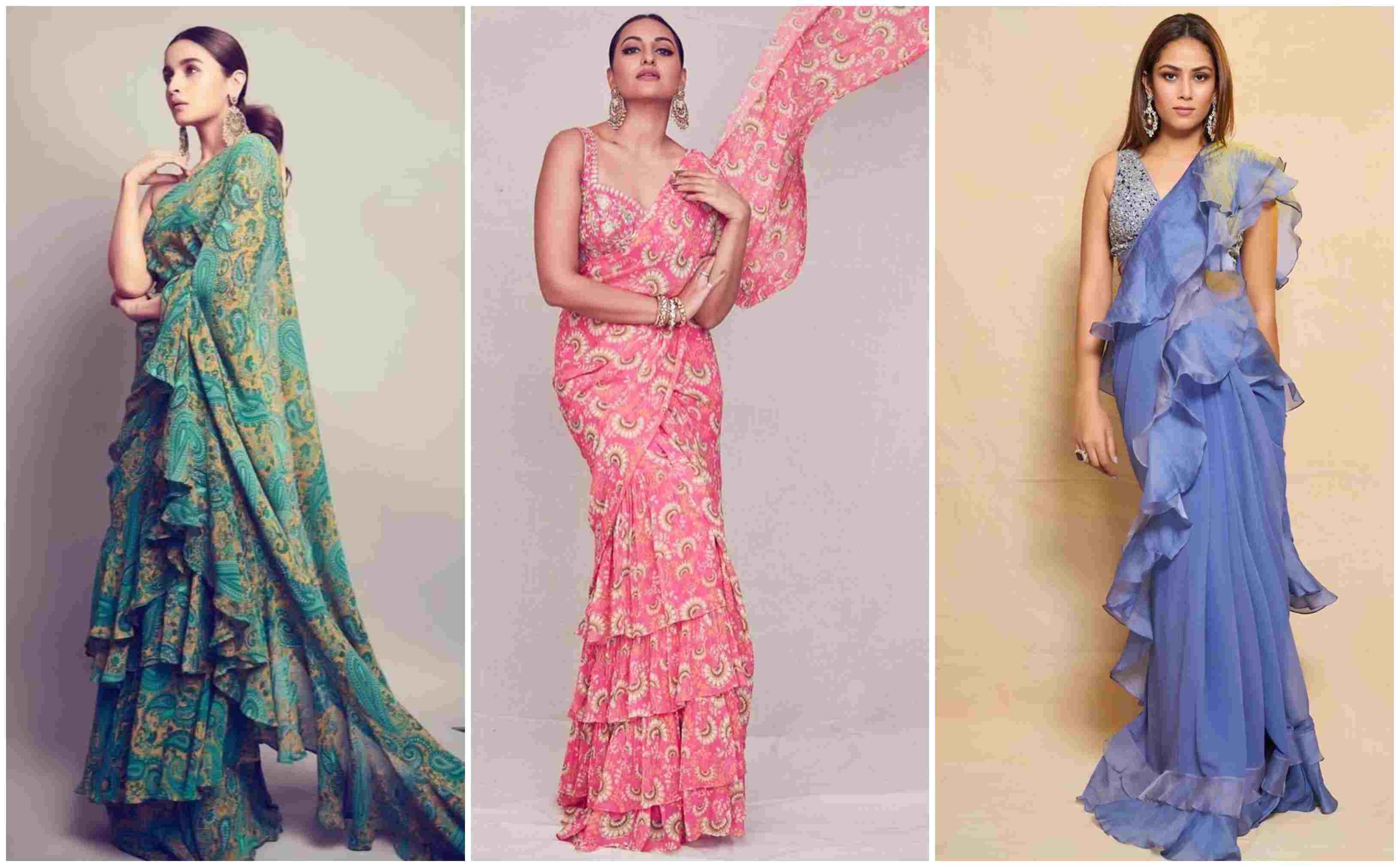 Ruffle Saree Style Is The Favorite Trend This Season | RITZ